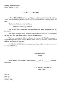 How to Make an Affidavit of Loss: Free Sample and Template (Philippines ...