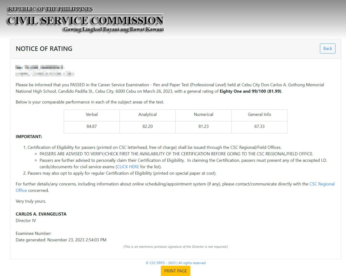 How to Check Your Civil Service Exam Rating or Score Online (2025 ...