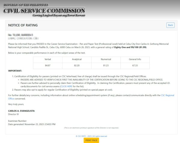 How to Check Your Civil Service Exam Rating or Score Online (2025 ...