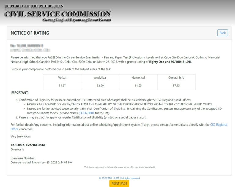 How to Check Your Civil Service Exam Rating or Score Online (2025 ...