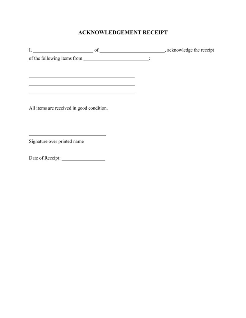 Acknowledgement Receipt Philippines: Free Sample and Template - Tech ...